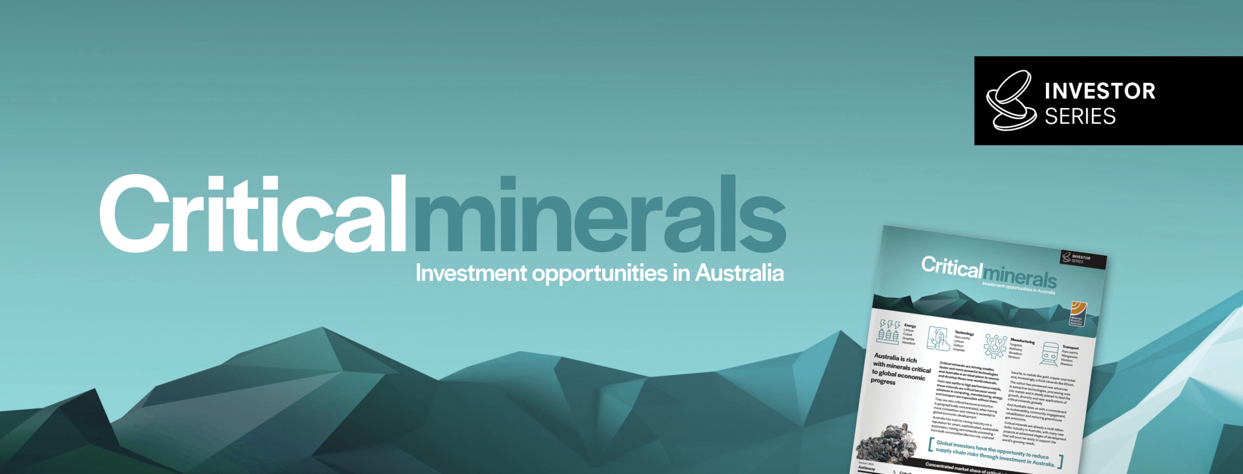 Critical minerals Investment opportunities in Australia - Minerals ... Critical minerals Investment opportunities in Australia - Minerals ...